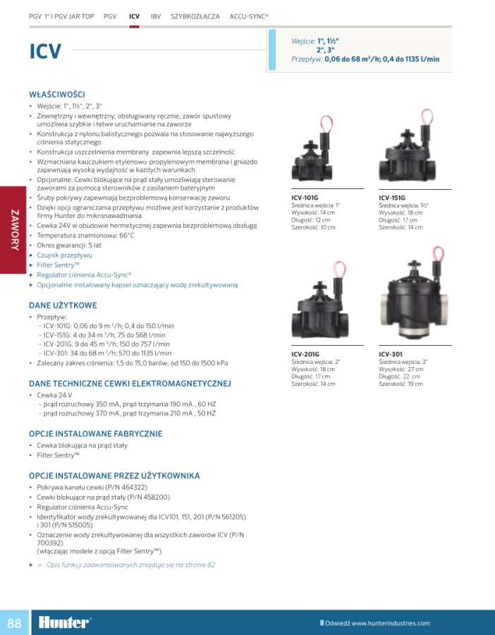 Elektrozawór Hunter ICV - SystemNawadniania.com Łódź